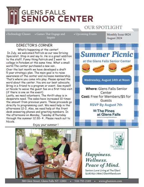 August 2024 Newsletter - Glens Falls Senior Center